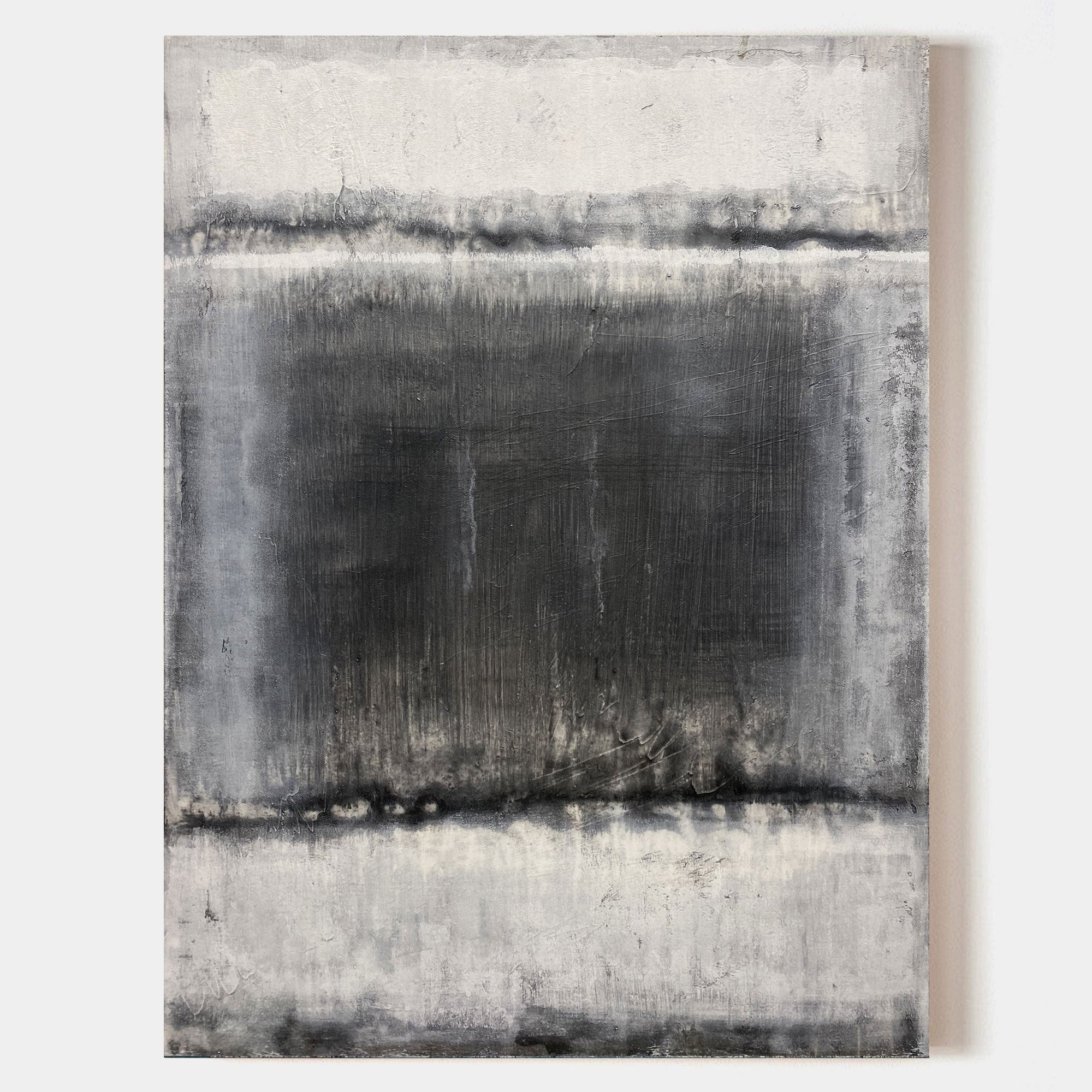 Grey And White Abstract Painting 23'' X 35'' #IS72 – OILSART
