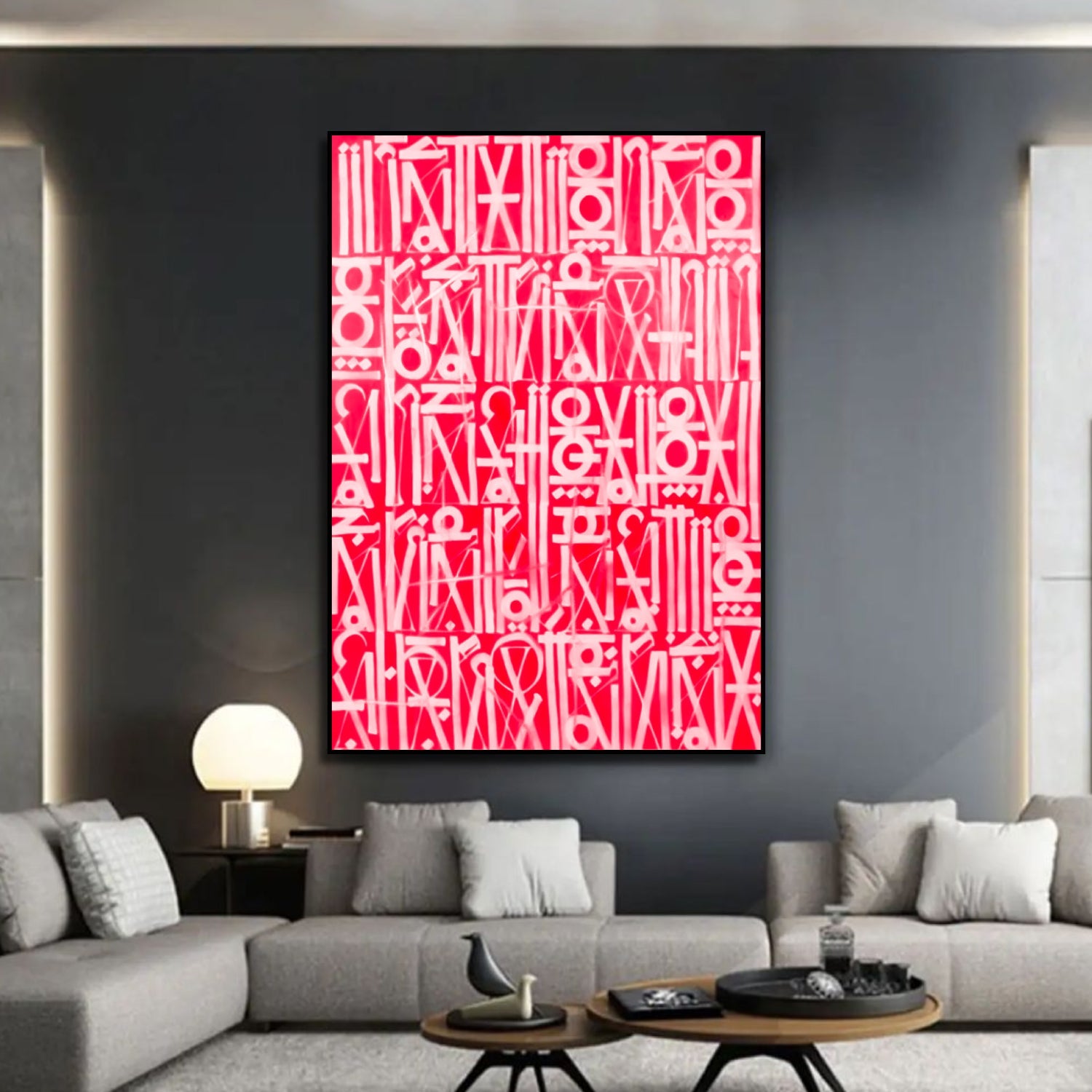Modern Red Retna Reproduction Calligraphic Wall Art – OILSART