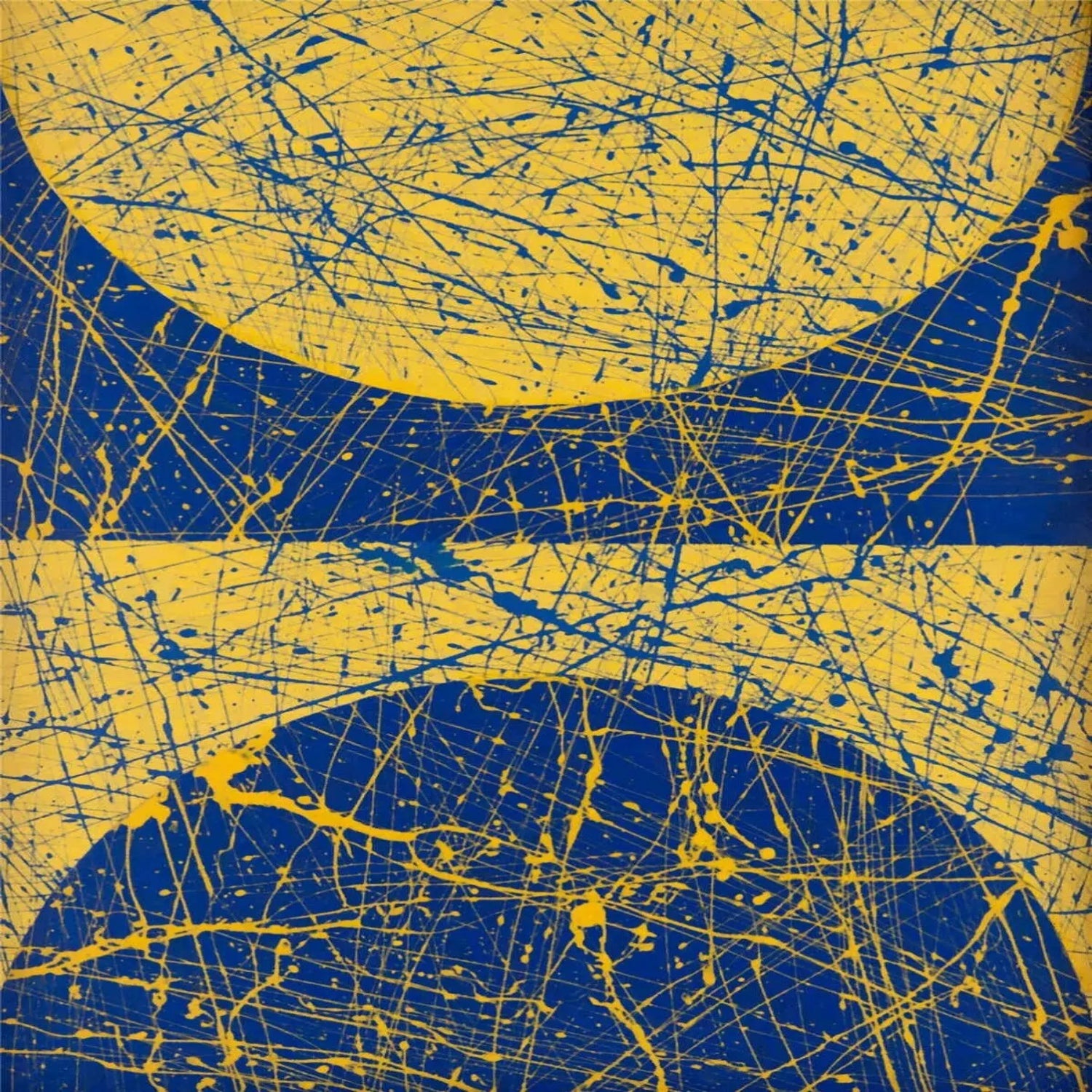 Yellow and Blue Drip Art Technique – OILSART